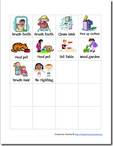 Preschool Chore Charts